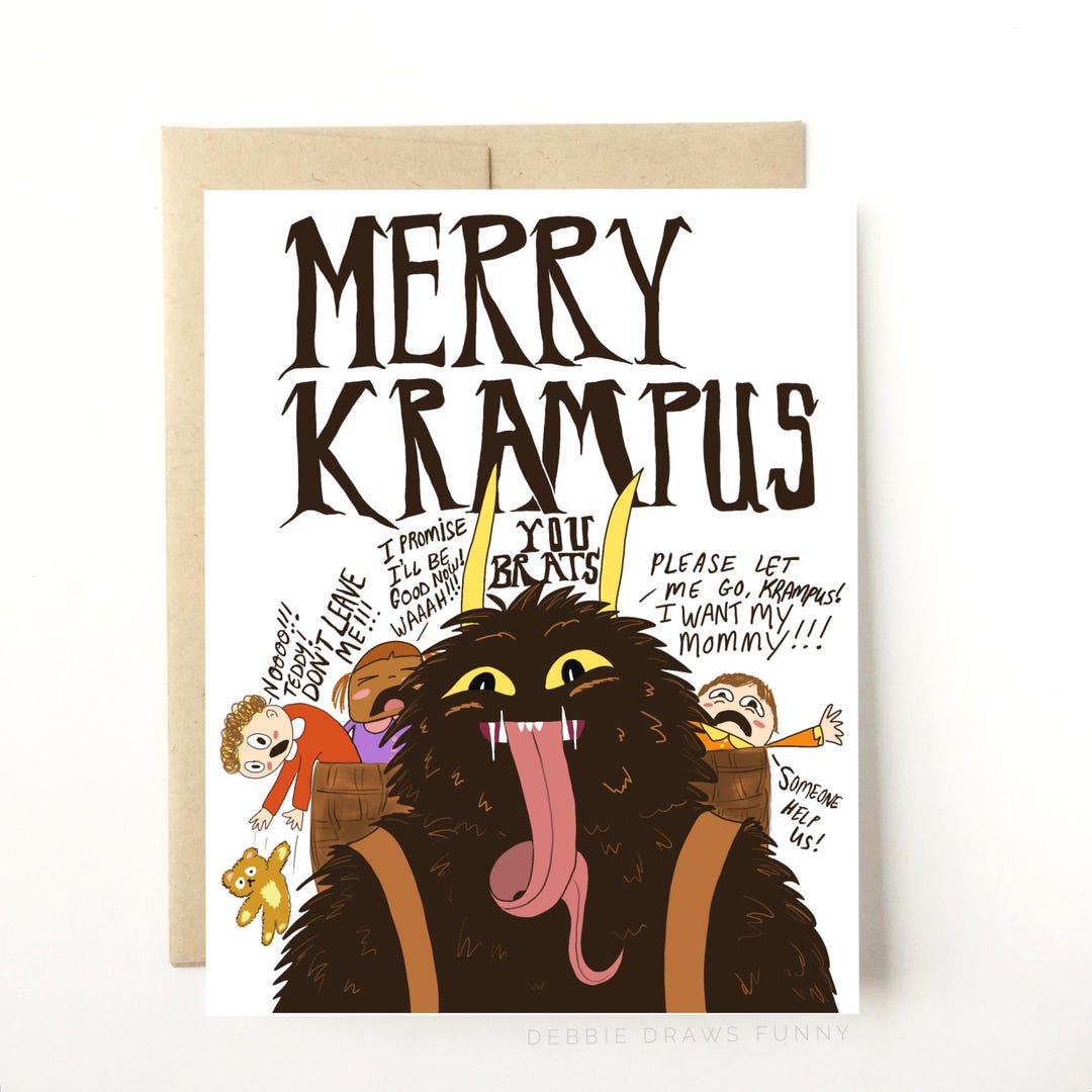 Merry Krampus You Brats! Christmas Card, Funny Holiday Cards for ...