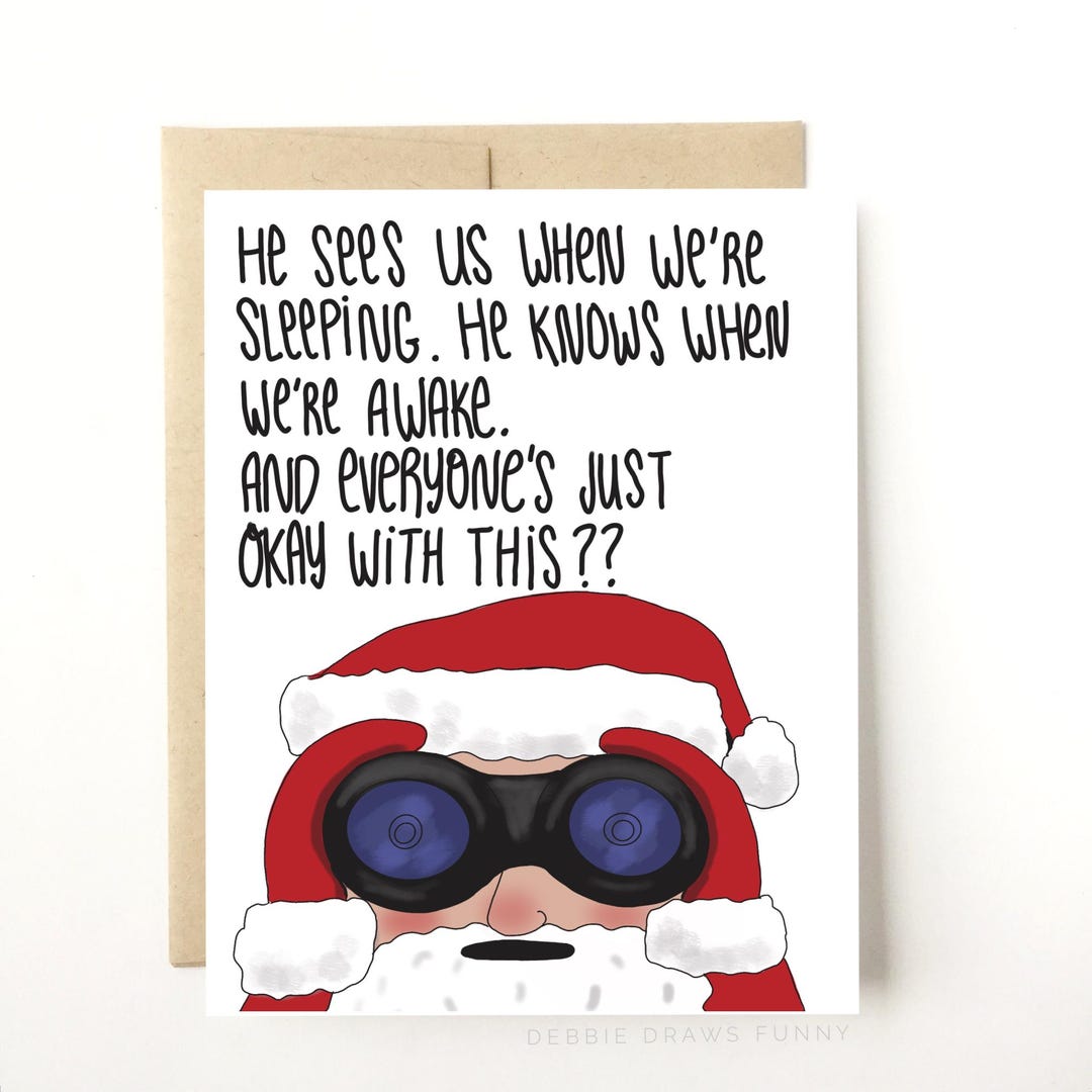 Creepy Santa Always Watching You - Funny Christmas Cards - Funny ...