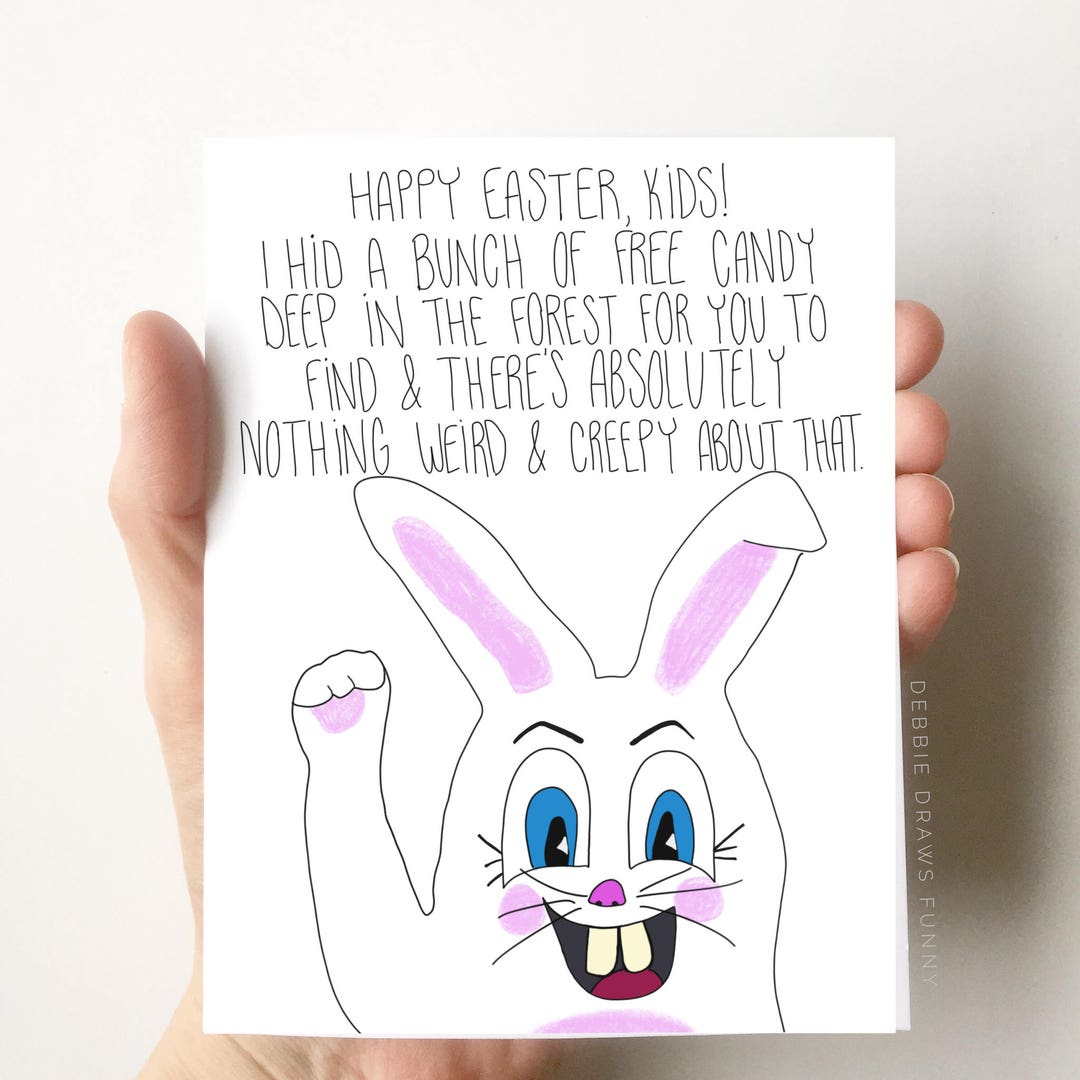 Creepy Easter Bunny Card, Easter Cards, Funny Easter Cards, Easter Card ...
