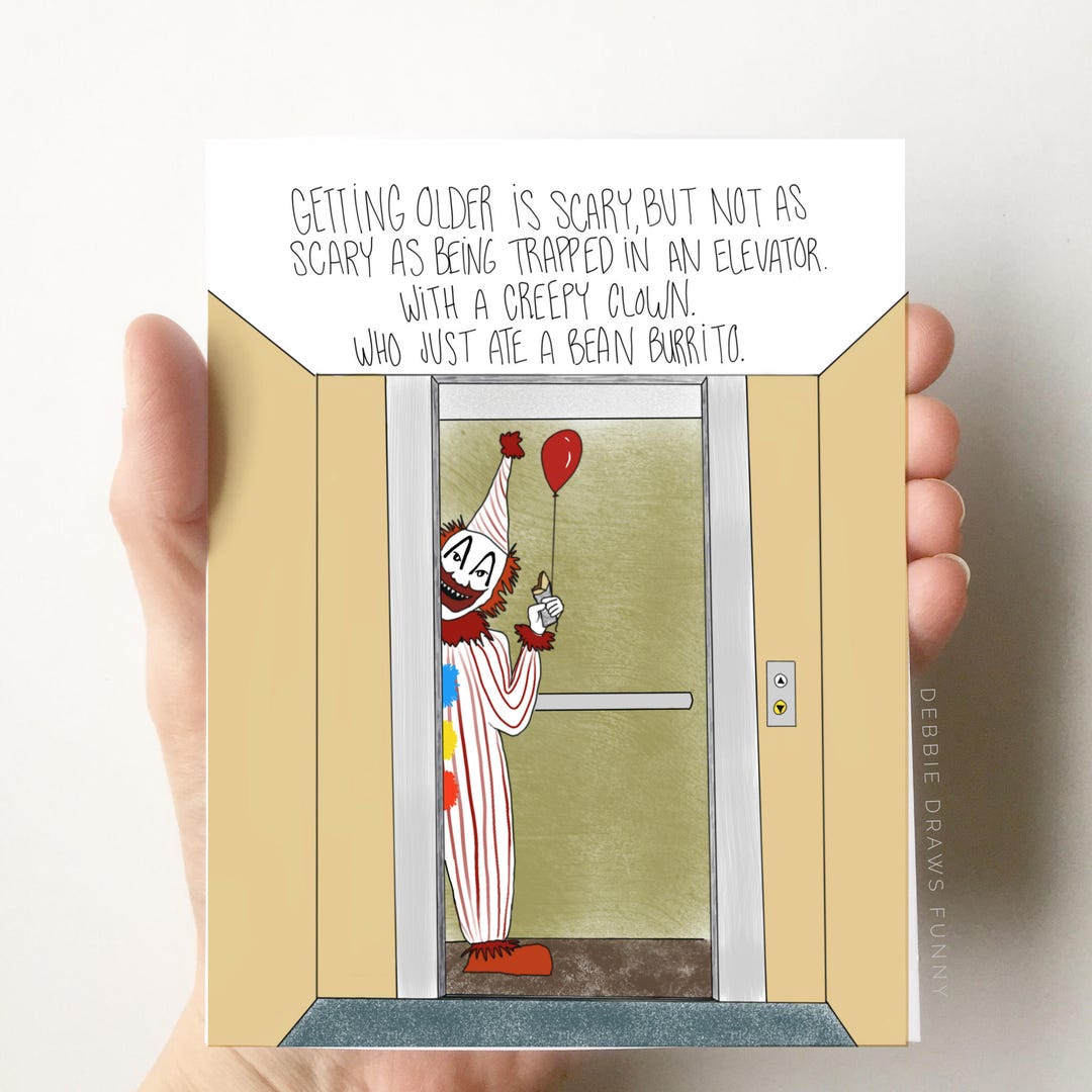 Creepy Clown Birthday Card - Funny Birthday Card - Boyfriend Birthday ...