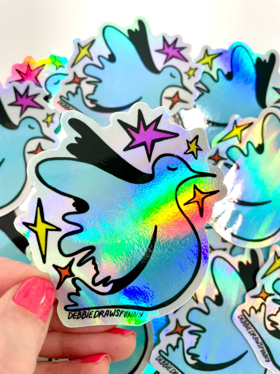 Peace Dove Sticker - Holographic Dove Sticker - Bird Stickers ...