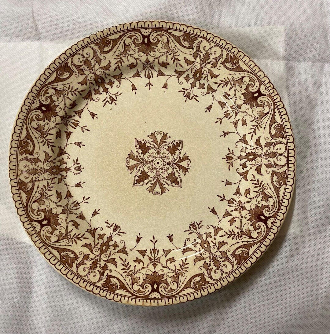 Antique, Rare, England, T&R Boote, Signed, Brown Floral.collectors ...