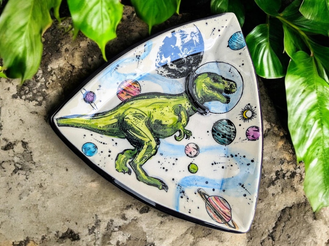 Dinosaur Astronaut T Rex Tyrannosaurus in Space Handmade Ceramic ...
