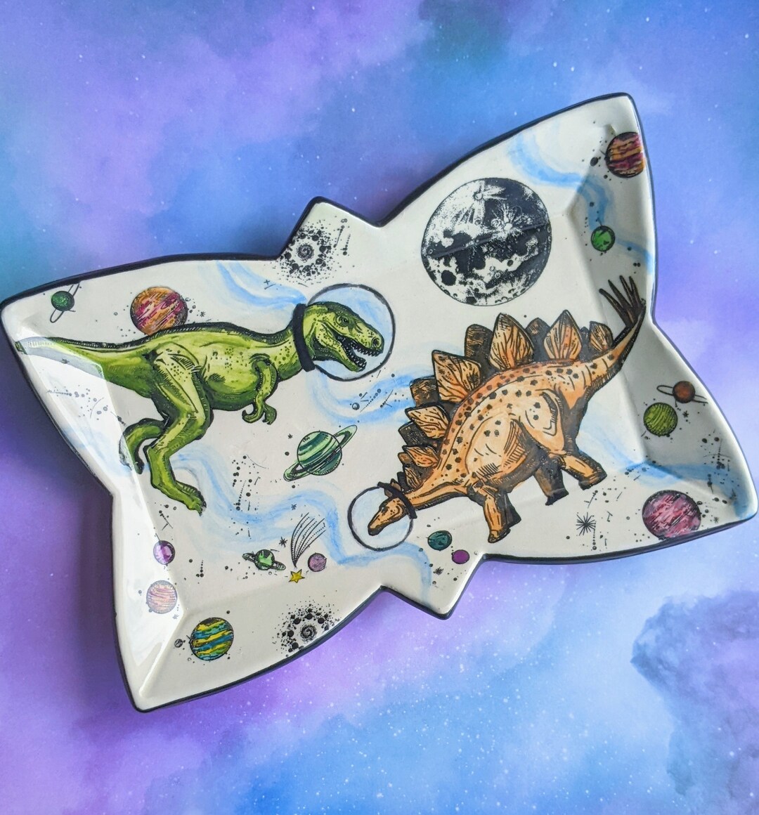 Dinosaurs in Space Tyrannosaurus and Stegosaurus Astronaut Handmade ...