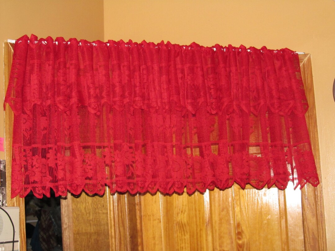 Double Red Window Valance - Etsy