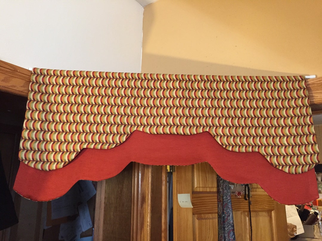 Burnt Orange Patternd Valance - Etsy