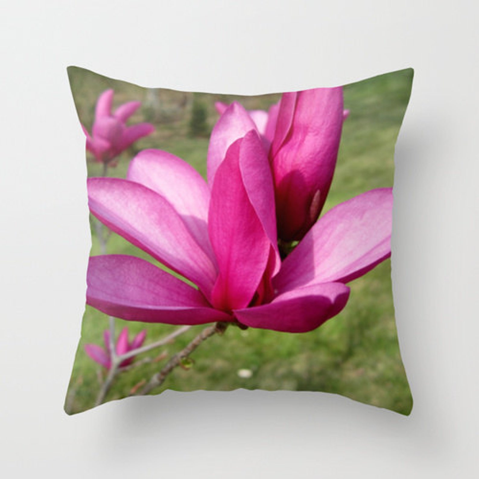 Magnoila Flower Pillow, Purple Flower Pillow, Magnoila Tree, Southern ...