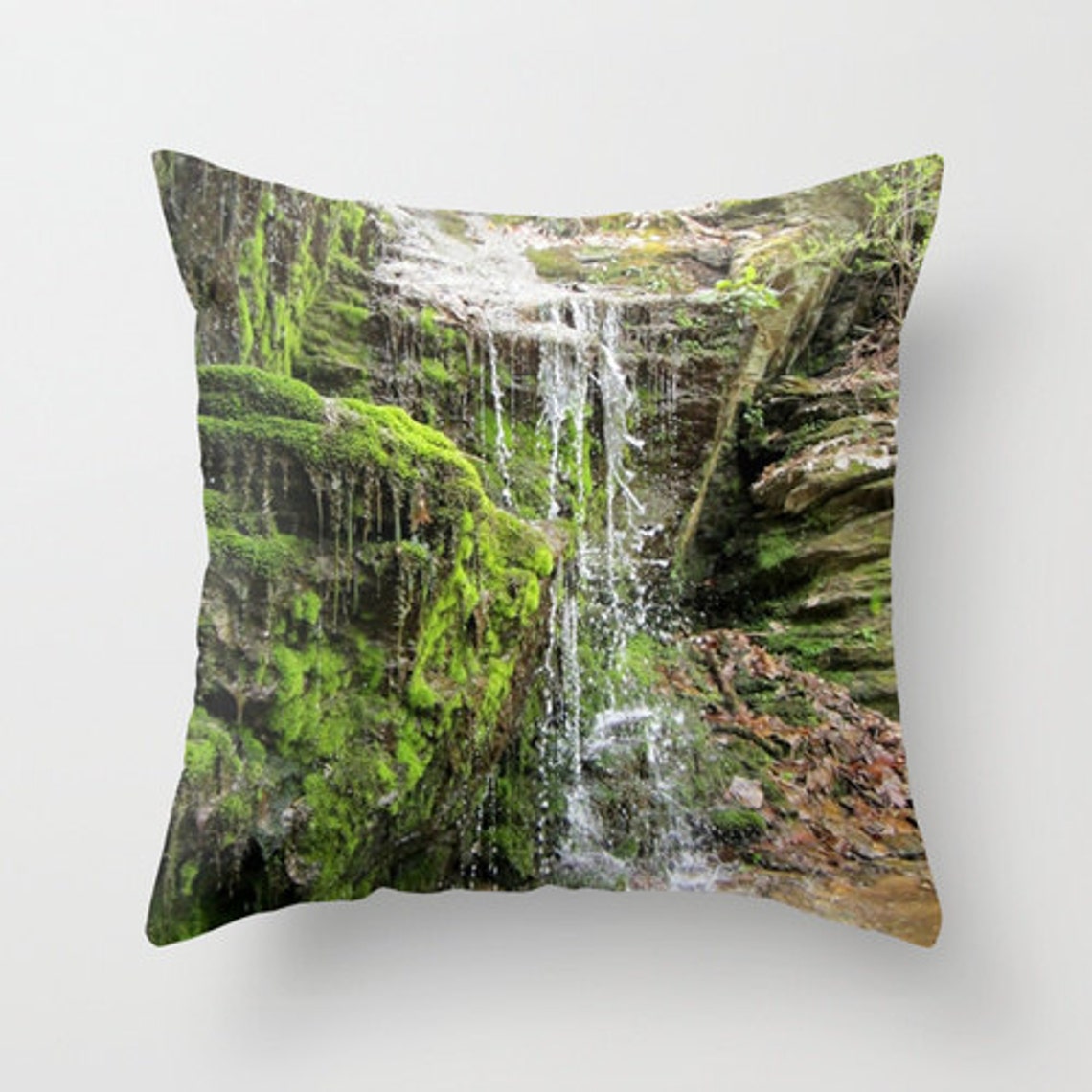 Moss Pillow, Waterfall Pillow, Green Pillow Cover, Enchanted Forest ...