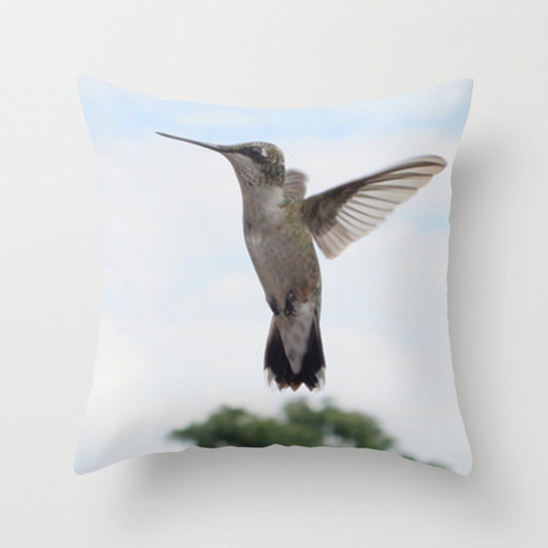 Hummingbird Pillow, Photo Pillow Case, Canvas Throw Pillow, Hummingbird ...