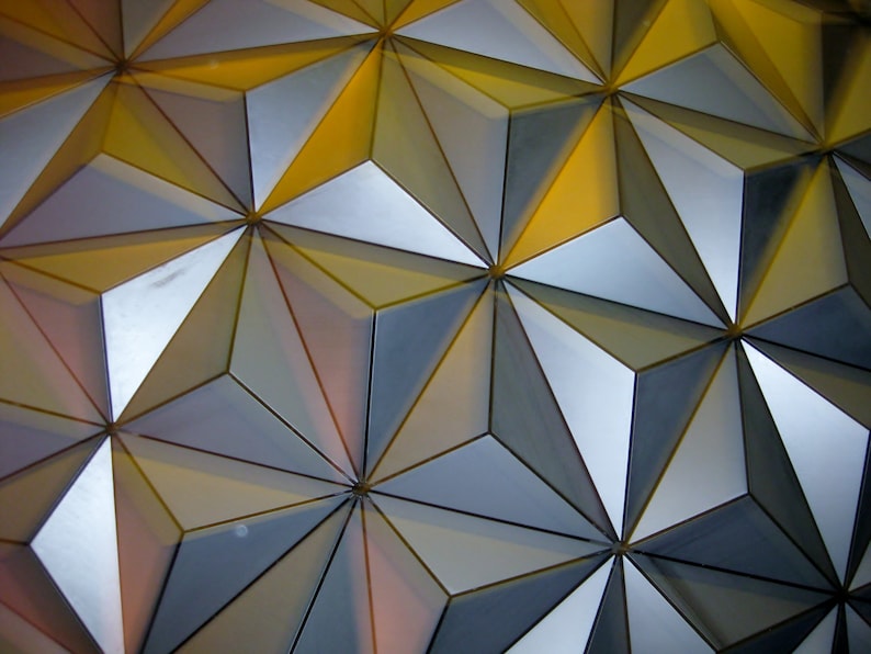 Epcot Ball Geometric Pillow Cover, Triangle Pillow, Silver Pillow ...