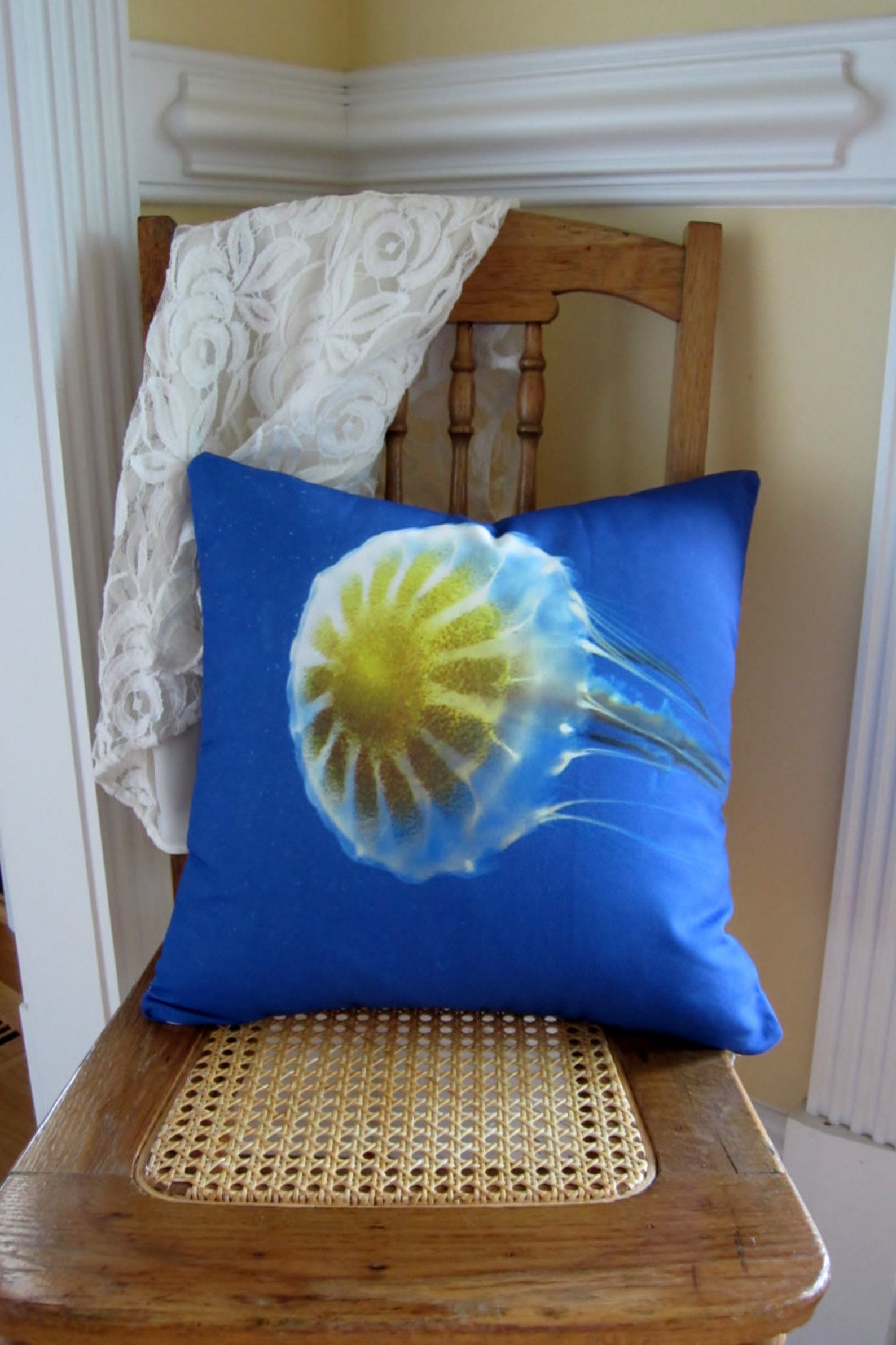 Violet Pillow, Pansy Flower Pillow Covers, Purple and Yellow, Floral ...