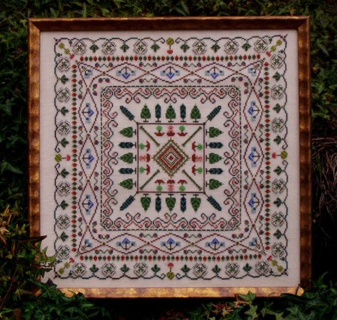 Cross Stitch Garden Sampler Mandala Instant Download Pattern Whispering ...