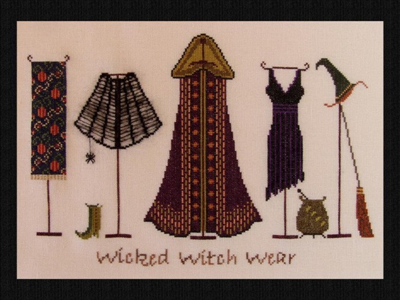 Halloween Cross Stitch "wicked Witch Wear" Instant Download Pattern ...