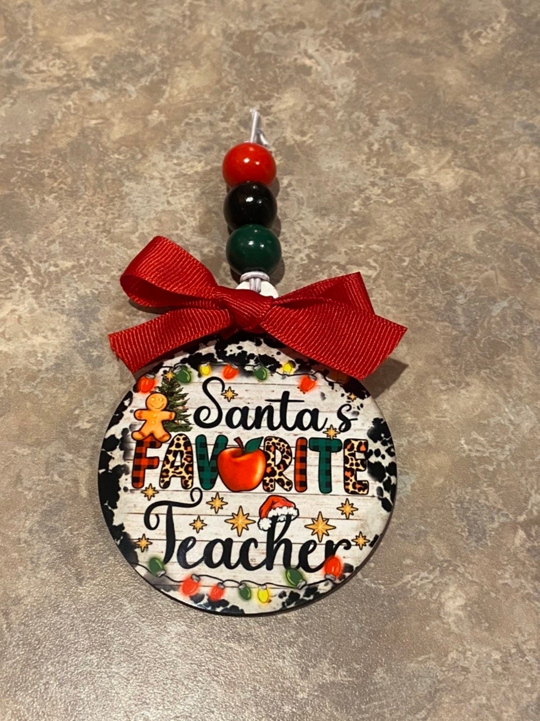 Teacher Christmas Ornament, Teacher Gift, Teacher Ornament, Santa's ...