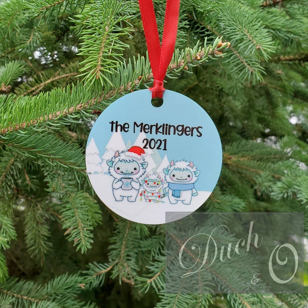 Personalized Yeti Snow People Family Christmas Ornament (one Single ...