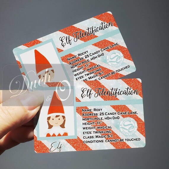 Customized Elf Identification Card Aluminum Elf ID double | Etsy