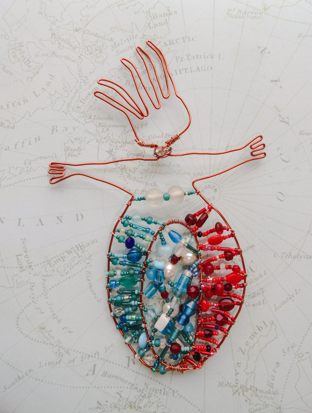 Beaded Wire Art Doll: Vivianna, Mixed Media Sculpture - Etsy