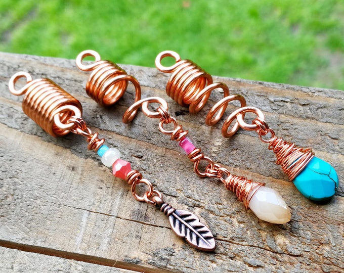 Copper Dread Beads Turquoise Dread Beads Boho Dread Beads - Etsy