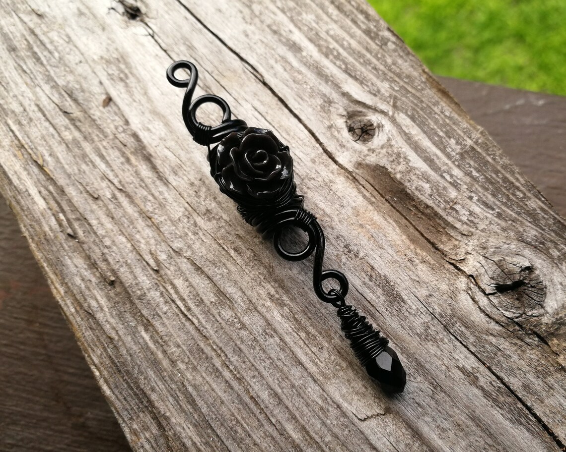 Black Rose Goth Dread Bead Loc Bead Made to Order Please - Etsy