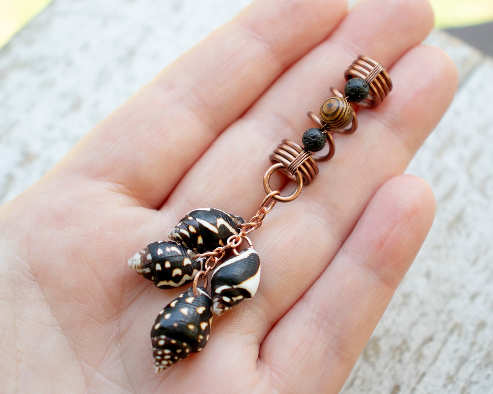 Black Nassarius Shell Loc Bead Made to Order Please Read | Etsy