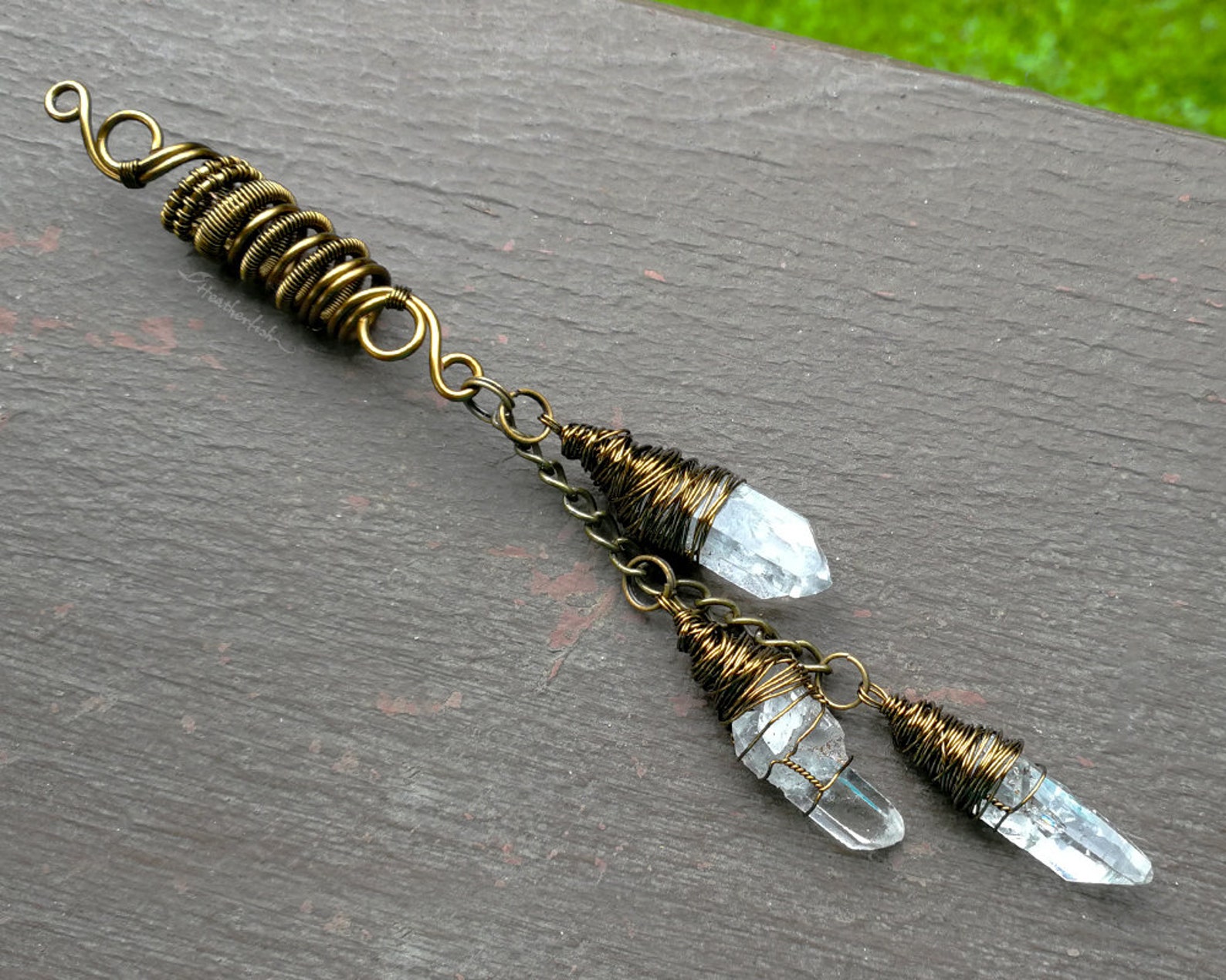 Triple Crystal Loc Jewelry Dread Bead Woven Coil Arkansas - Etsy