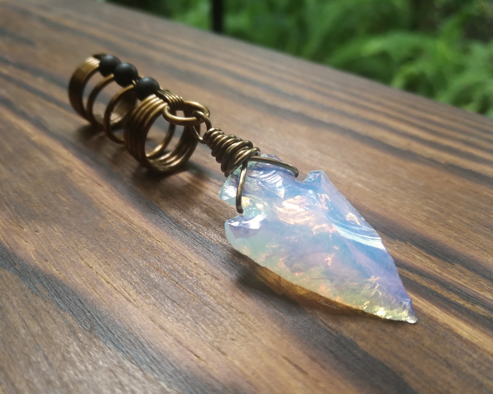 Opalite Glass Arrowhead Loc Jewelry, Made to Order, Customizable - Etsy