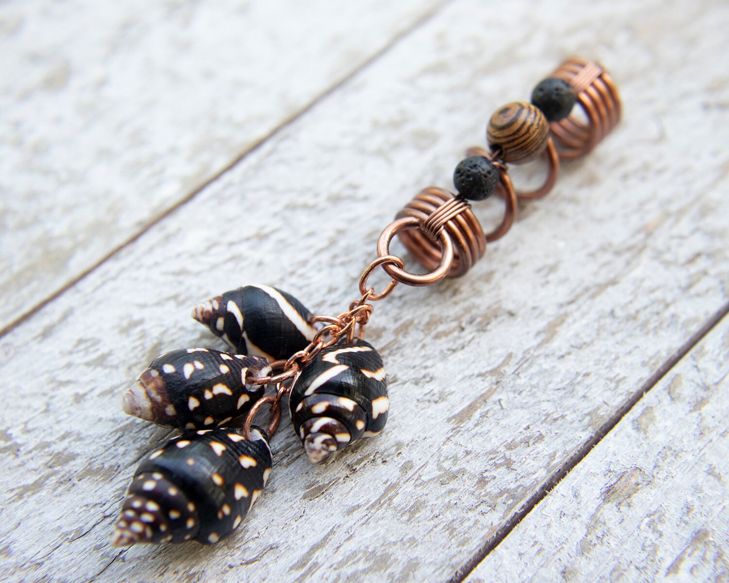 Black Nassarius Shell Loc Bead Made to Order Please Read | Etsy