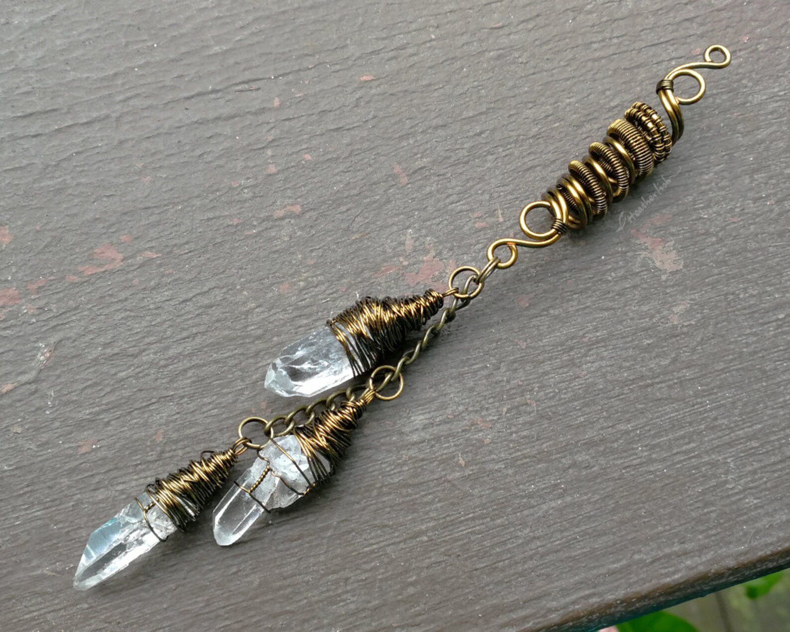 Triple Crystal Loc Jewelry Dread Bead Woven Coil Arkansas - Etsy