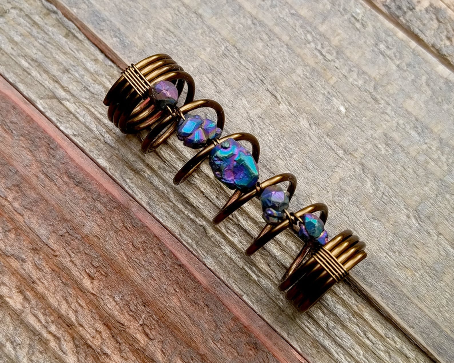 Crystal Loc Jewelry Dreadlock Bead Titanium Quartz Made to - Etsy
