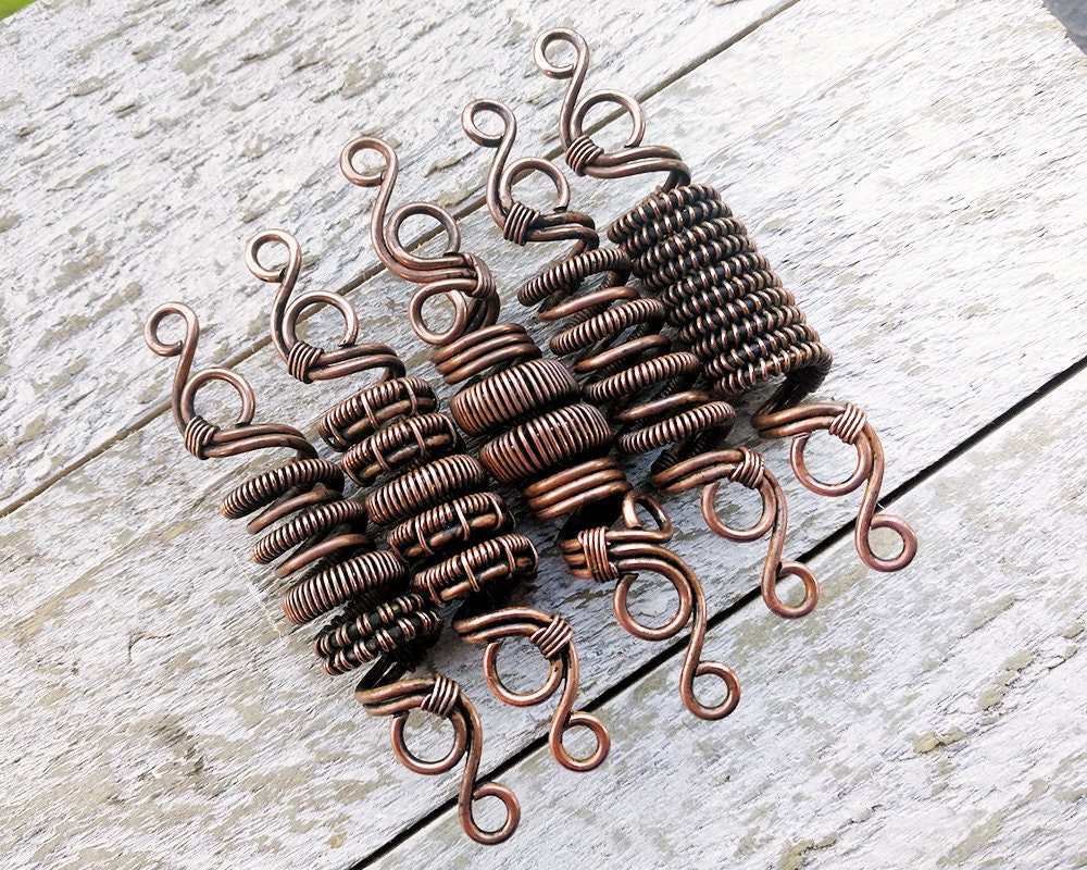 ONE Copper Bead, Artisan Copper Dread Bead, Loc Jewelry, Oxidized ...