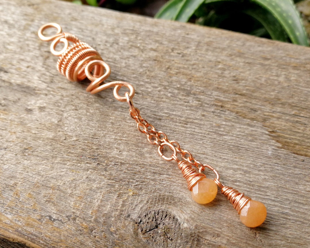 Double Aventurine Loc Jewelry, Dread Bead, Drop Chain, Customizable ...