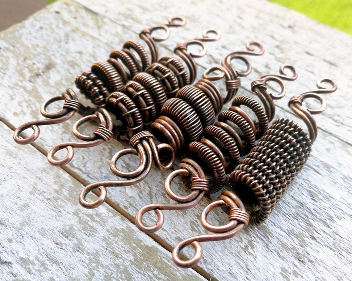 ONE Copper Bead, Artisan Copper Dread Bead, Loc Jewelry, Oxidized ...