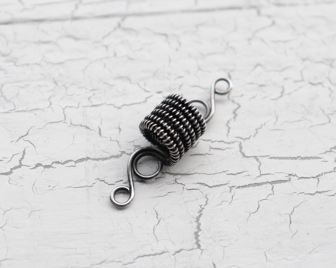 Oxidized Silver Dread Bead, Woven Silver Loc Jewelry, Heatherfish ...