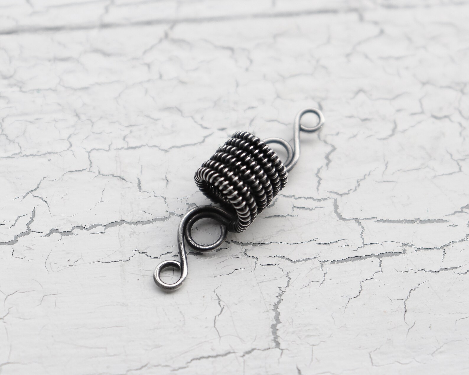 Oxidized Silver Dread Bead, Woven Silver Loc Jewelry, Heatherfish ...