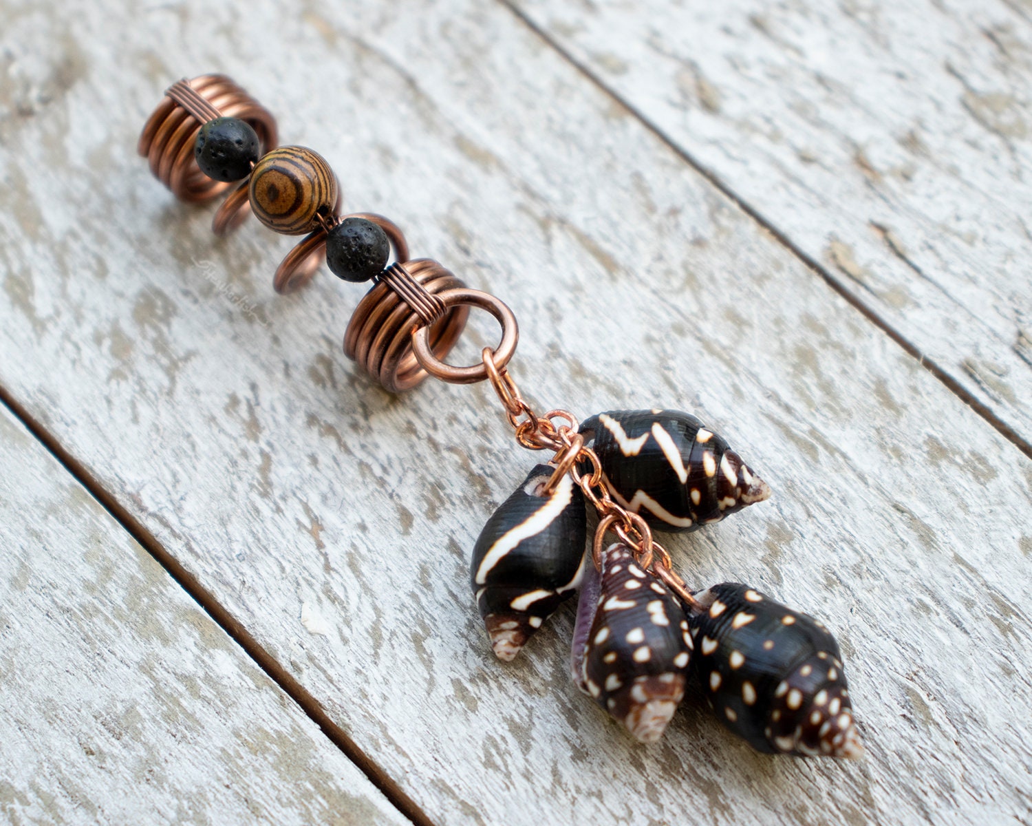 Black Nassarius Shell Loc Bead Made to Order Please Read | Etsy