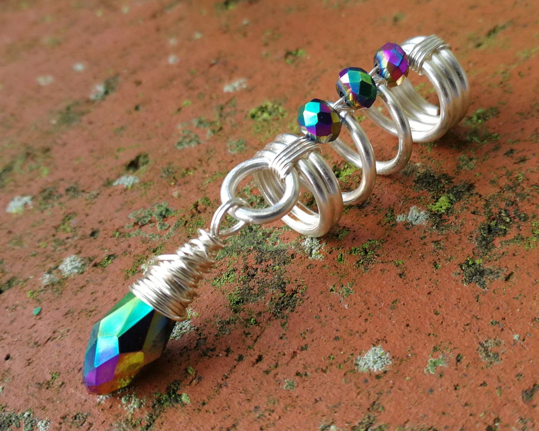 Rainbow Glass Dread Bead, Loc Jewelry, Made to Order, Please Read Item ...