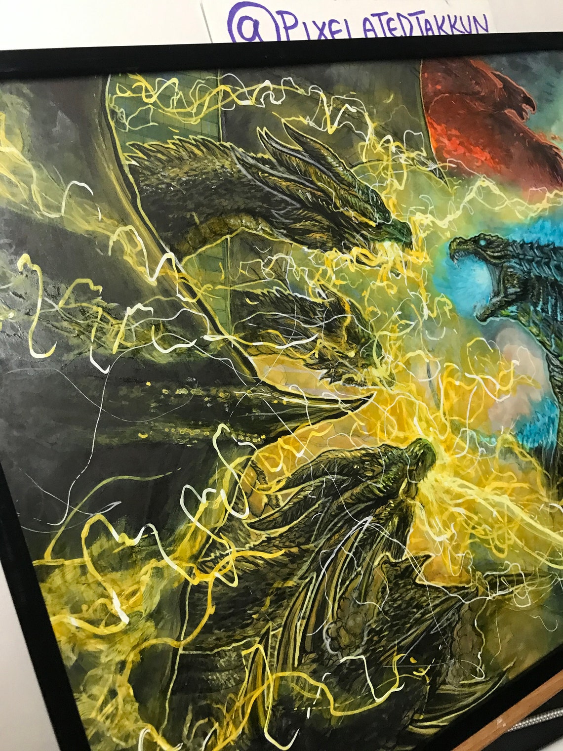 Original Framed Painting: Godzilla King of the Monsters | Etsy