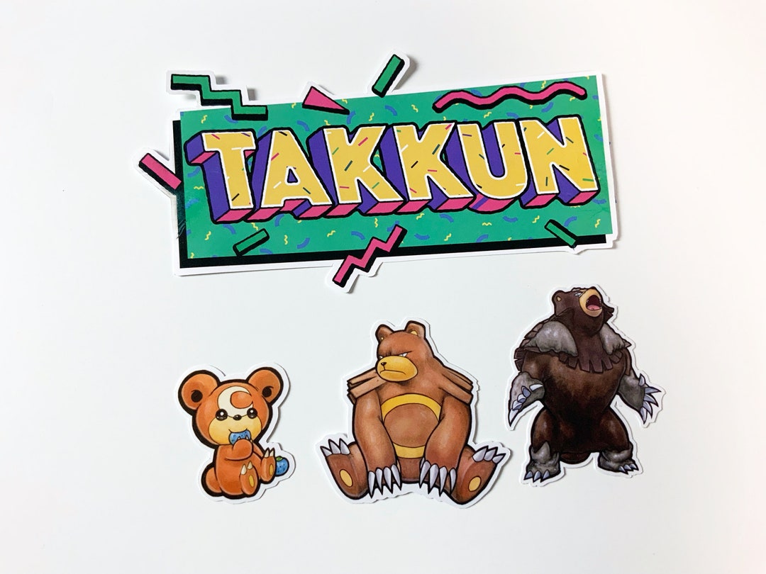 Teddiursa Family Vinyl Sticker Set Pokémon Legends: Arceus - Etsy