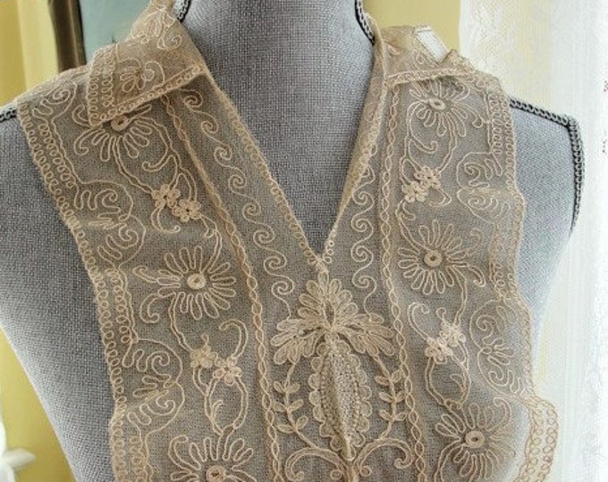 ANTIQUE LACE Collar DICKEY Suit Insert Exquisite Intricate French ...