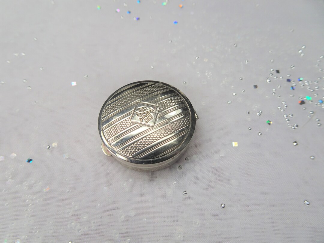 Beautiful ART DECO Powder Compact,small Compact,pill Box,engraved ...