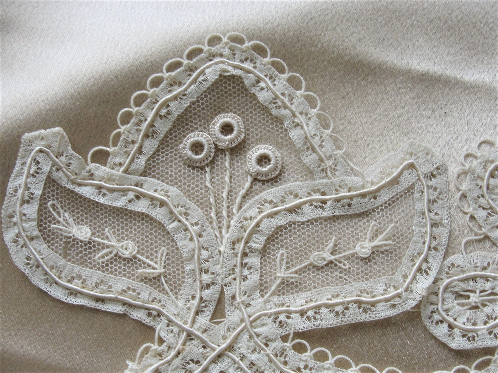 Beautiful Antique FRENCH Lace Applique,victorian Edwardian Cream Lace ...