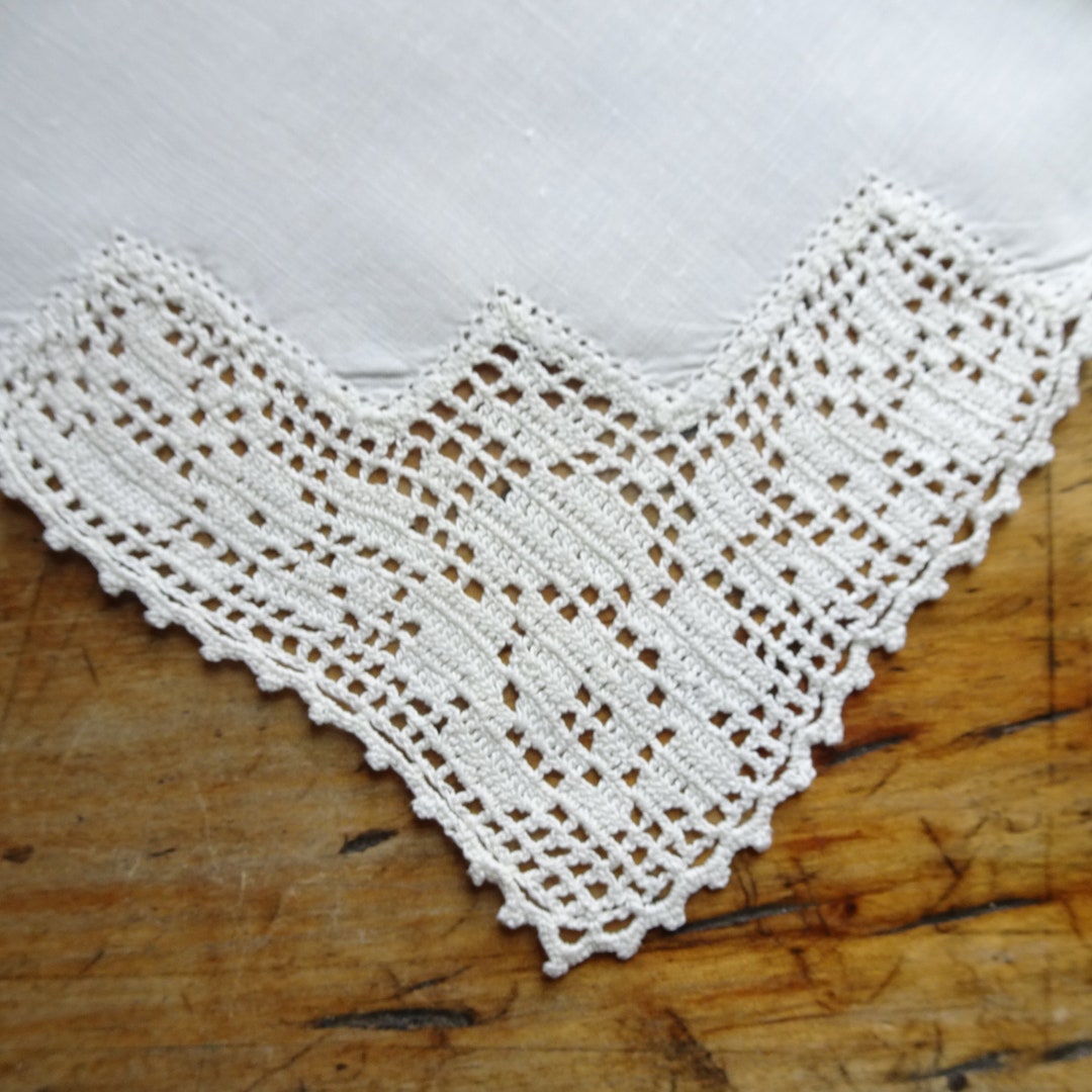 LOVELY Vintage 1920s Madeira Napkins Filet Lace Corner, Fine Linen ...