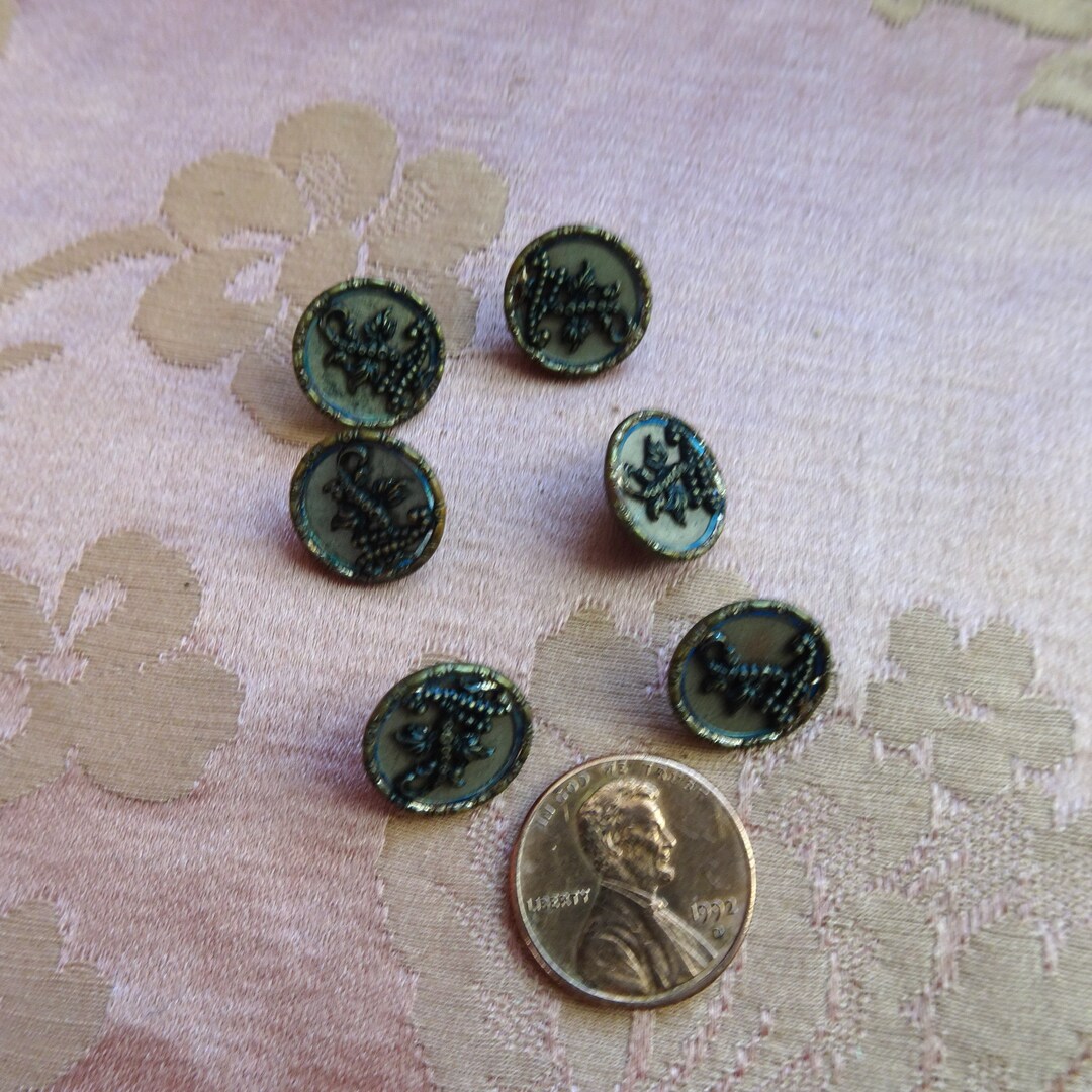 Antique French Metal Victorian Fancy Buttons,set of 6, for French Bebe ...
