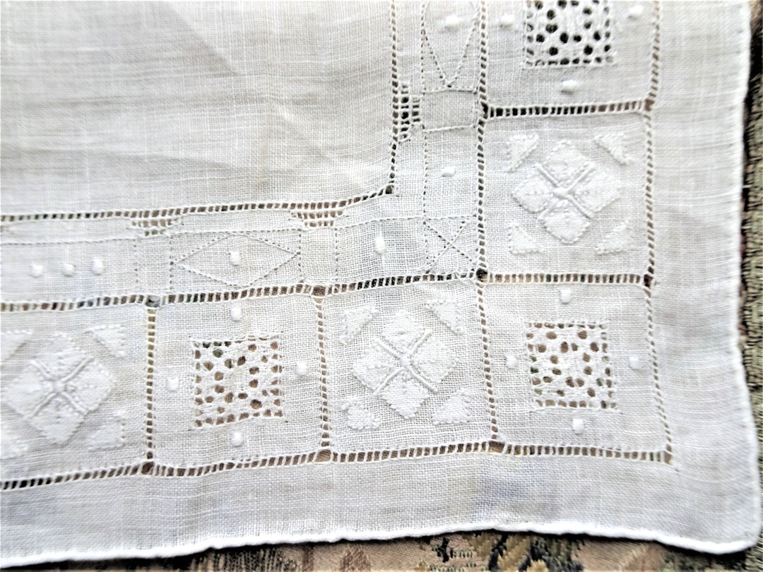 LOVELY Vintage Wedding Hanky, Art Deco Drawn Thread Handkerchief,bridal ...