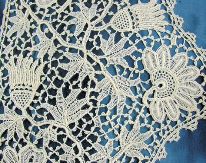 Antique Fine Lace Collar Intricate Lace Pattern Applique - Etsy