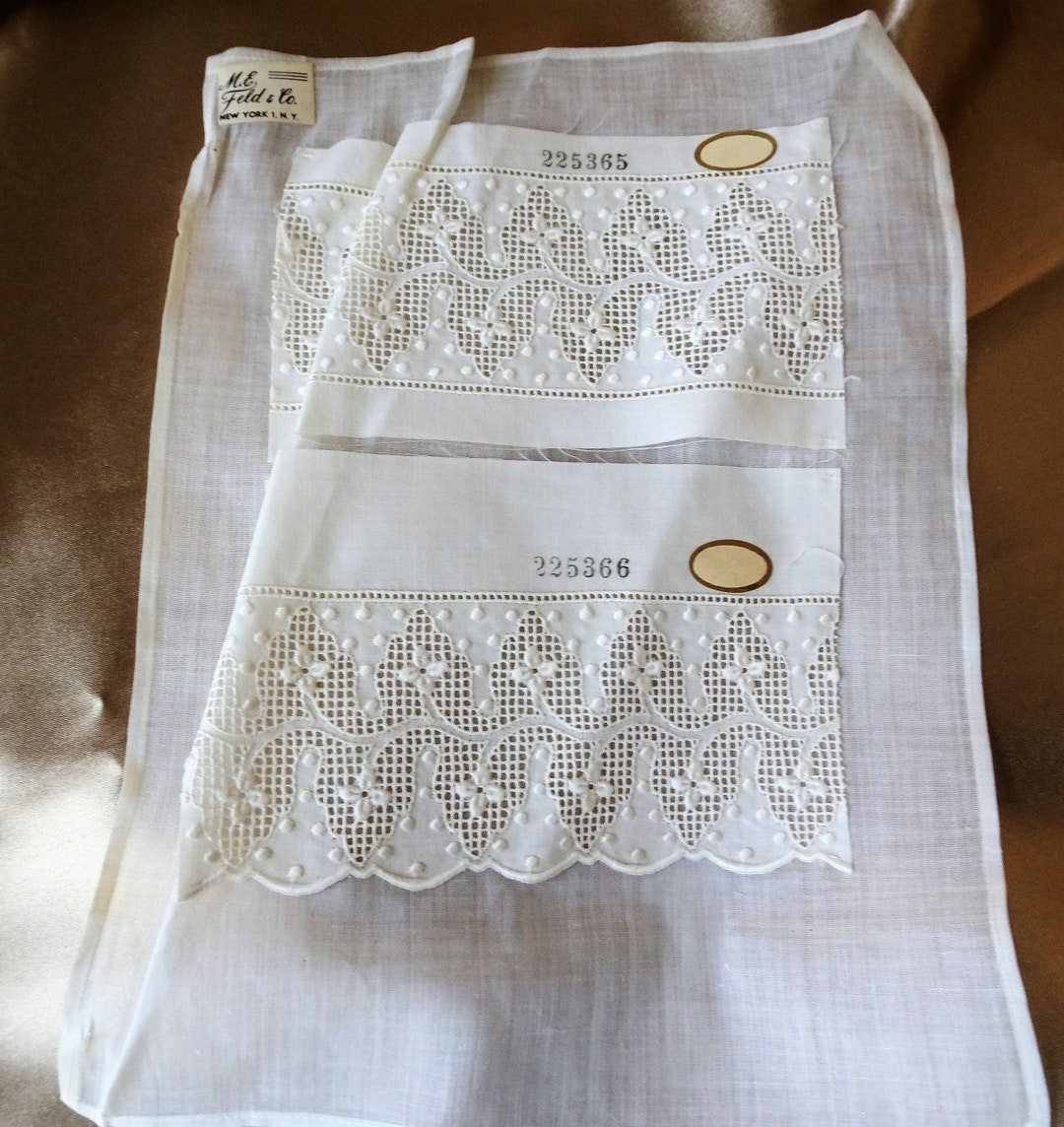 RARE Salesmans Sampler Antique Swiss Embroidered Lace Trim Doll Size ...