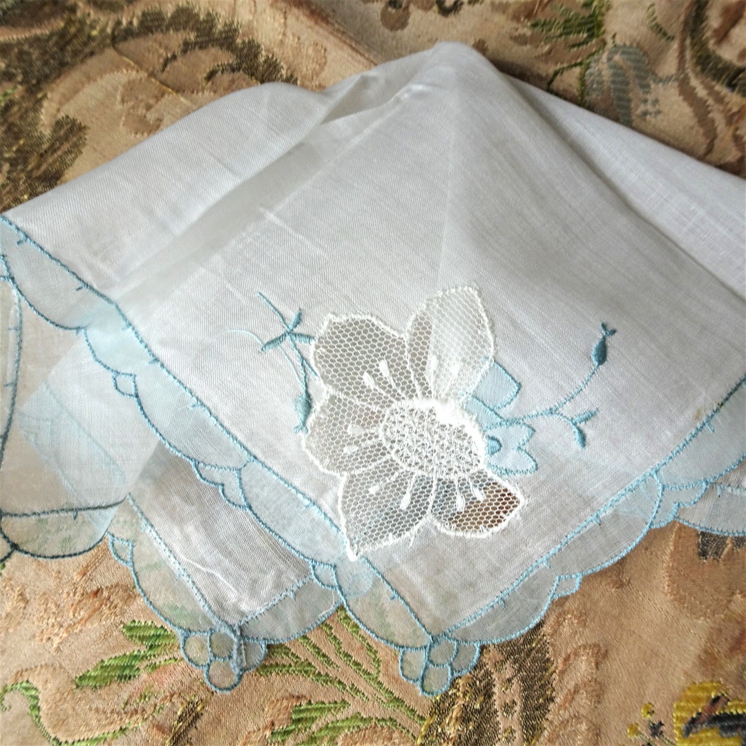 LOVELY Vintage Wedding Hanky, Art Deco Handkerchief,bridal Hankie,linen ...