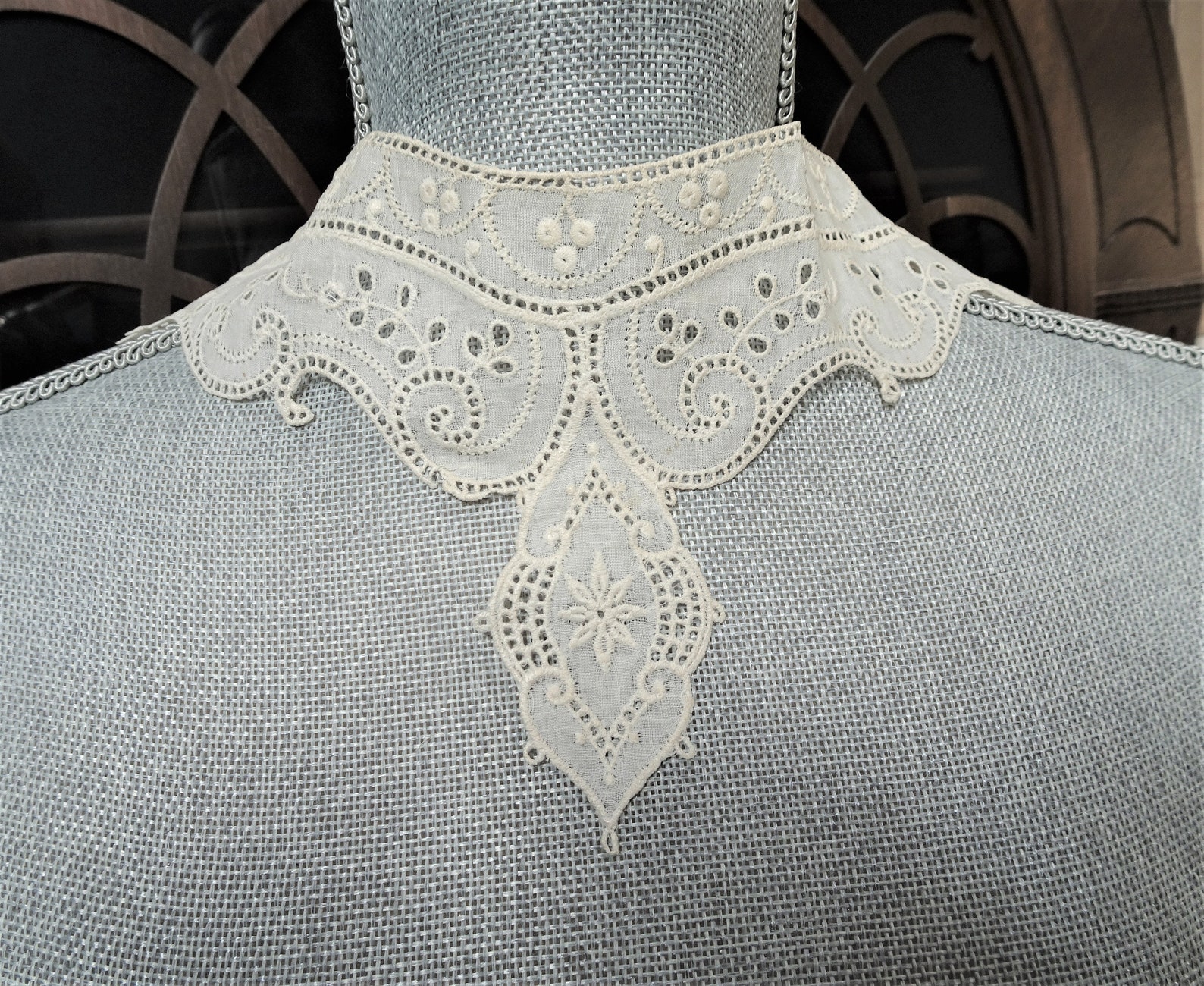 GORGEOUS Victorian French High Neck Collar, Victorian Edwardian Lace ...