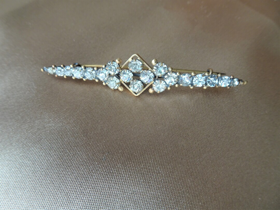 LOVELY Glittering Flapper Era Brooch, Sparkling Paste Glass Stones ...