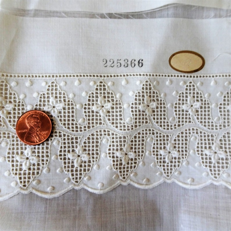 RARE Salesmans Sampler Antique Swiss Embroidered Lace Trim Doll Size ...